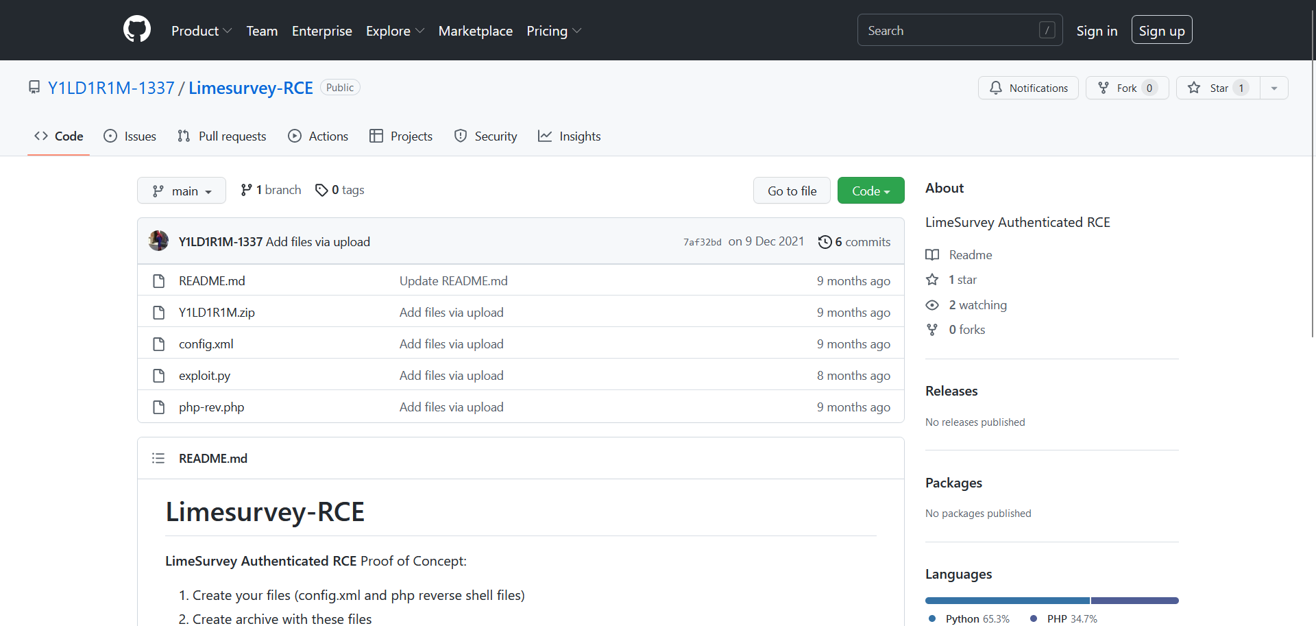[CVE-2021-44967] LimeSurvey RCE