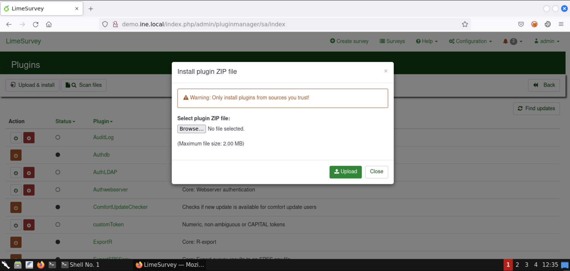 [CVE-2021-44967] LimeSurvey RCE
