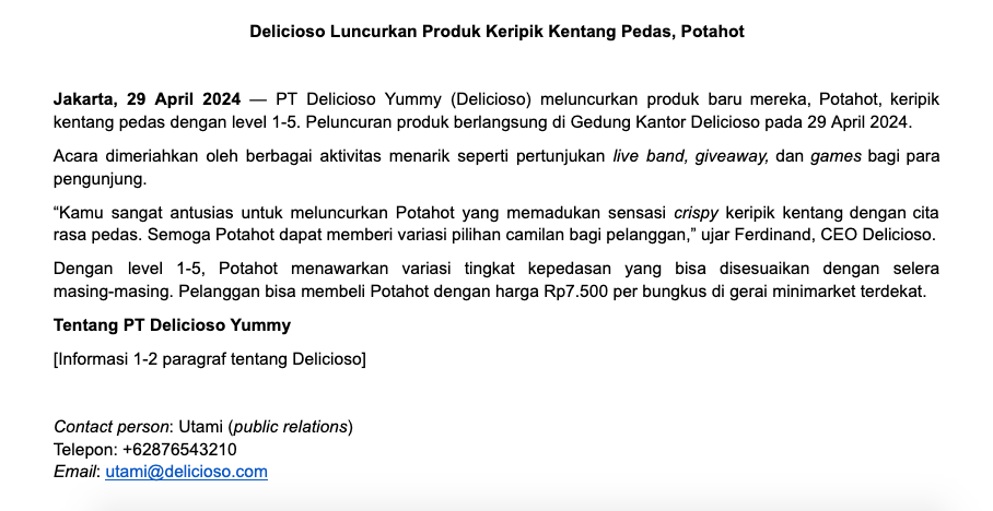 Apa Itu Press Release? Inilah Definisi, dan Contoh Press Release ...