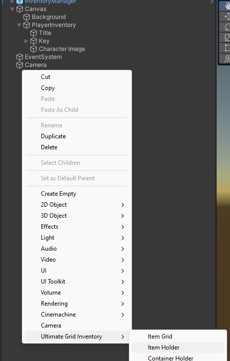 Creating holders - Ultimate Grid Inventory - Docs RushAssets