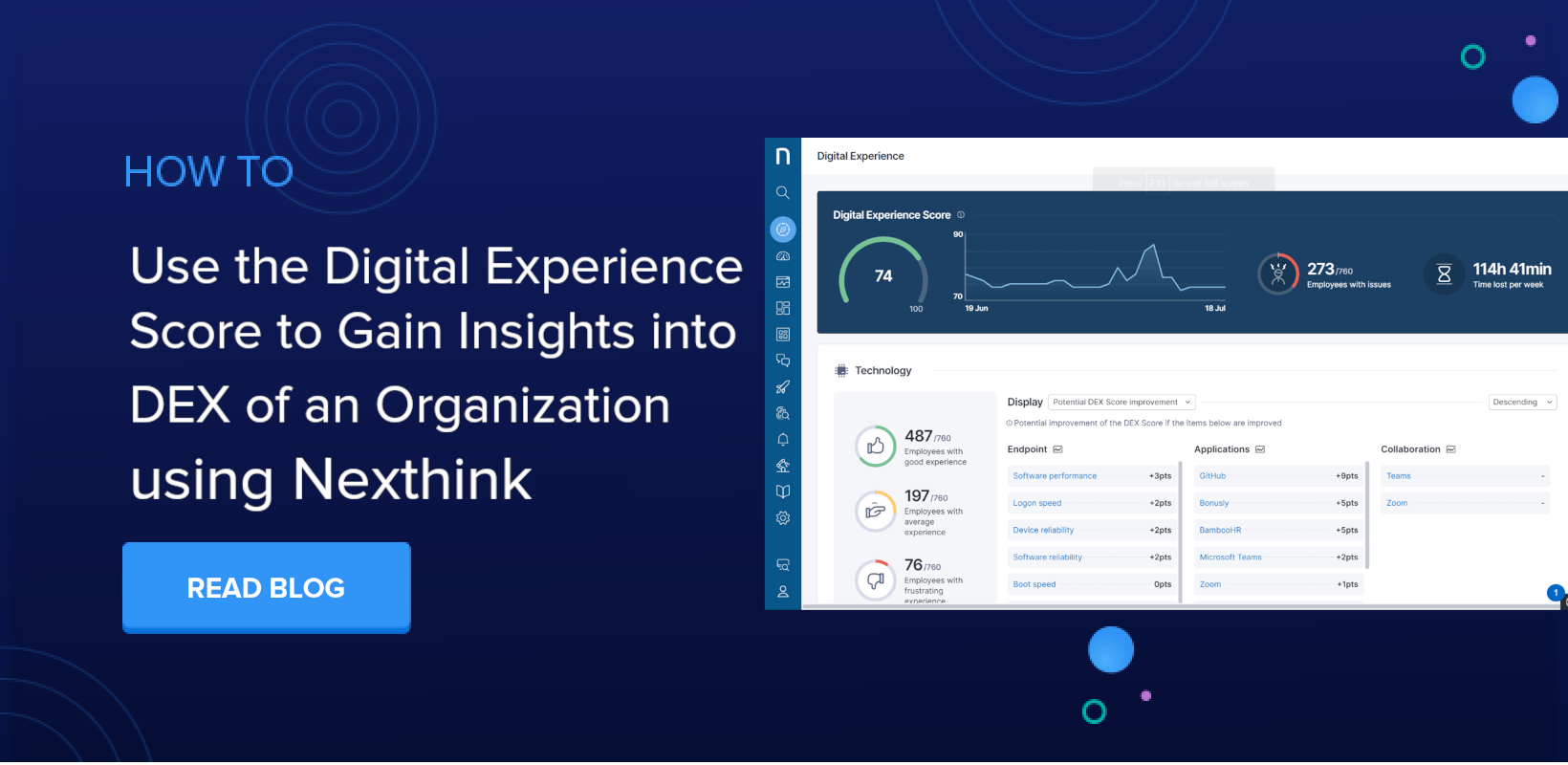 How to use the Digital Experience Score to Gain Insights into DEX of the organization | Nexthink