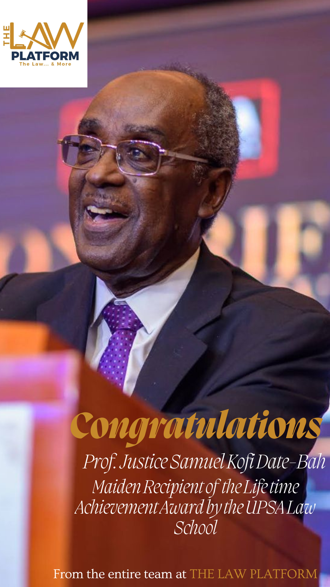 THE DISTINGUISHED, TRUE AND REAL LEGAL LUMINARY THAT IS, HIS LORDSHIP ...