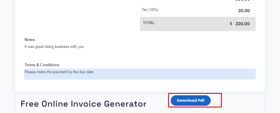 Free online invoice generator