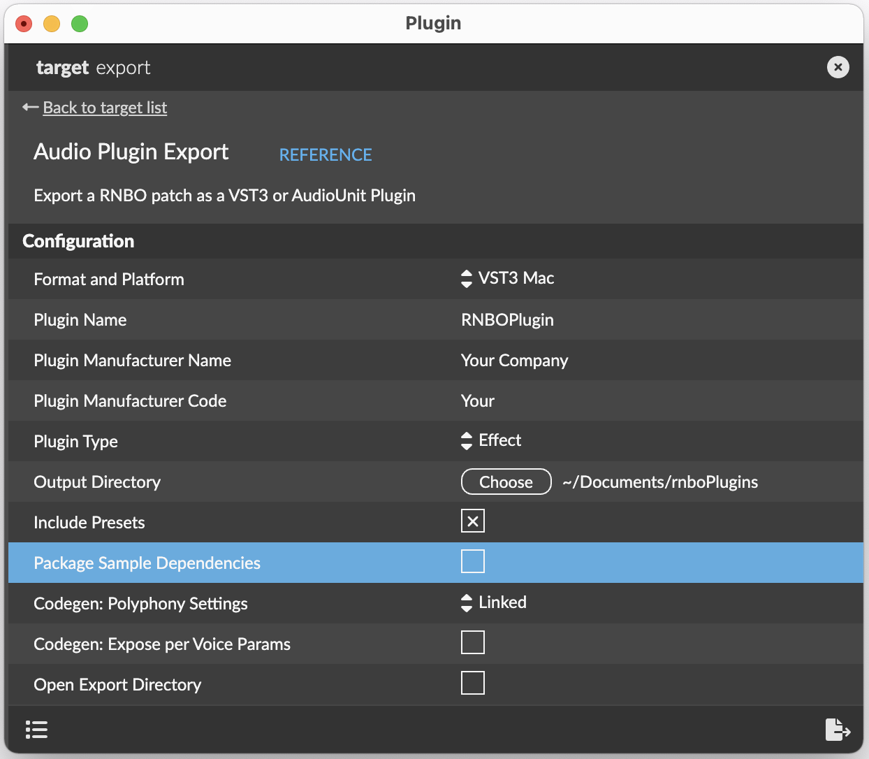 Exporting to the Audio Plugin Target | Cycling '74