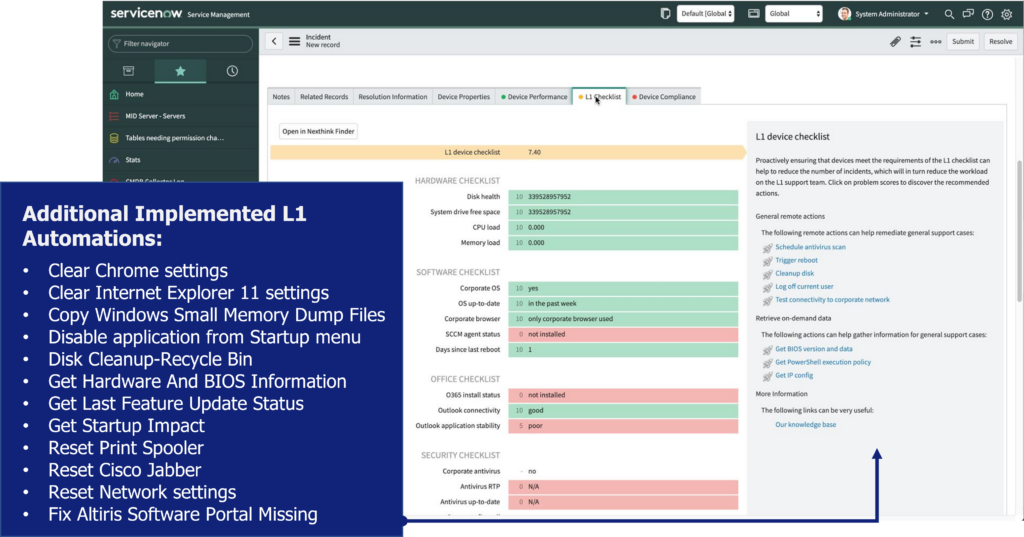 1-Click Fixes in ServiceNow: $20k and 380 Service Desk Hours Saved | Nexthink