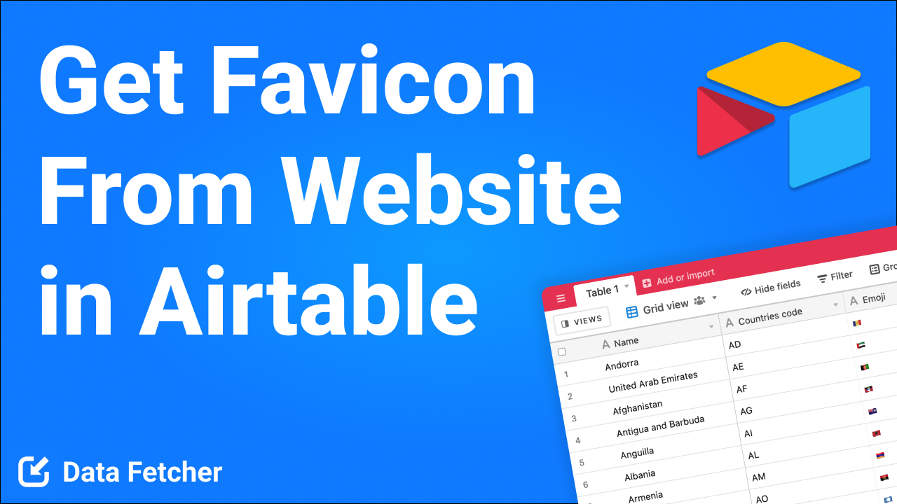 Get a Favicon from a Website in Airtable