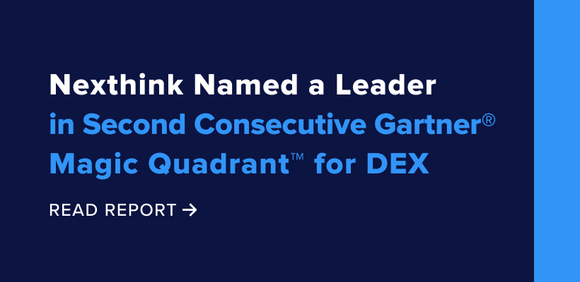 Nexthink Named a Leader in 2025 Gartner® Magic Quadrant™ DEX Tools | Nexthink
