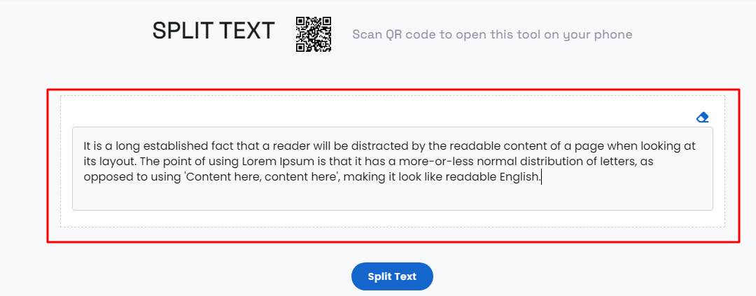 Text splitter generator online - convertor tools?