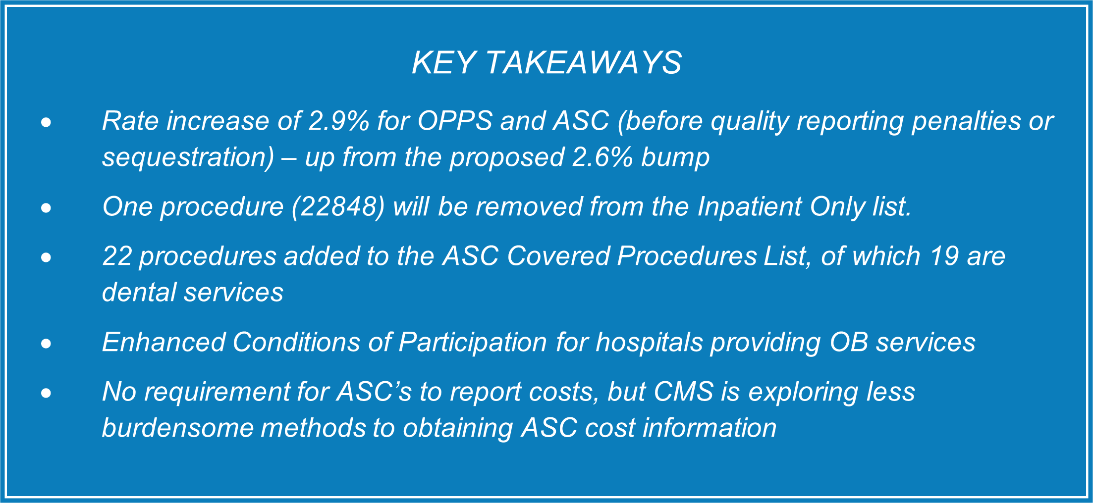 CY 2025 Outpatient Prospective Payment System and ASC Payment System ...