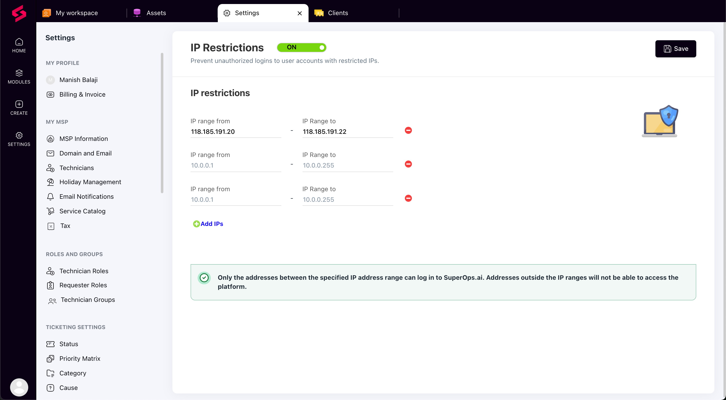 Security Management for MSPs | PSA-RMM software