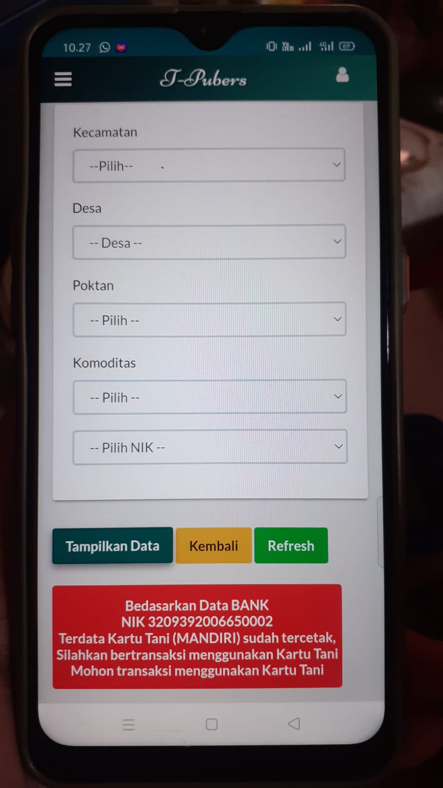 SISTEM KERJA KARTU TANI PERLU DITINJAU ULANG