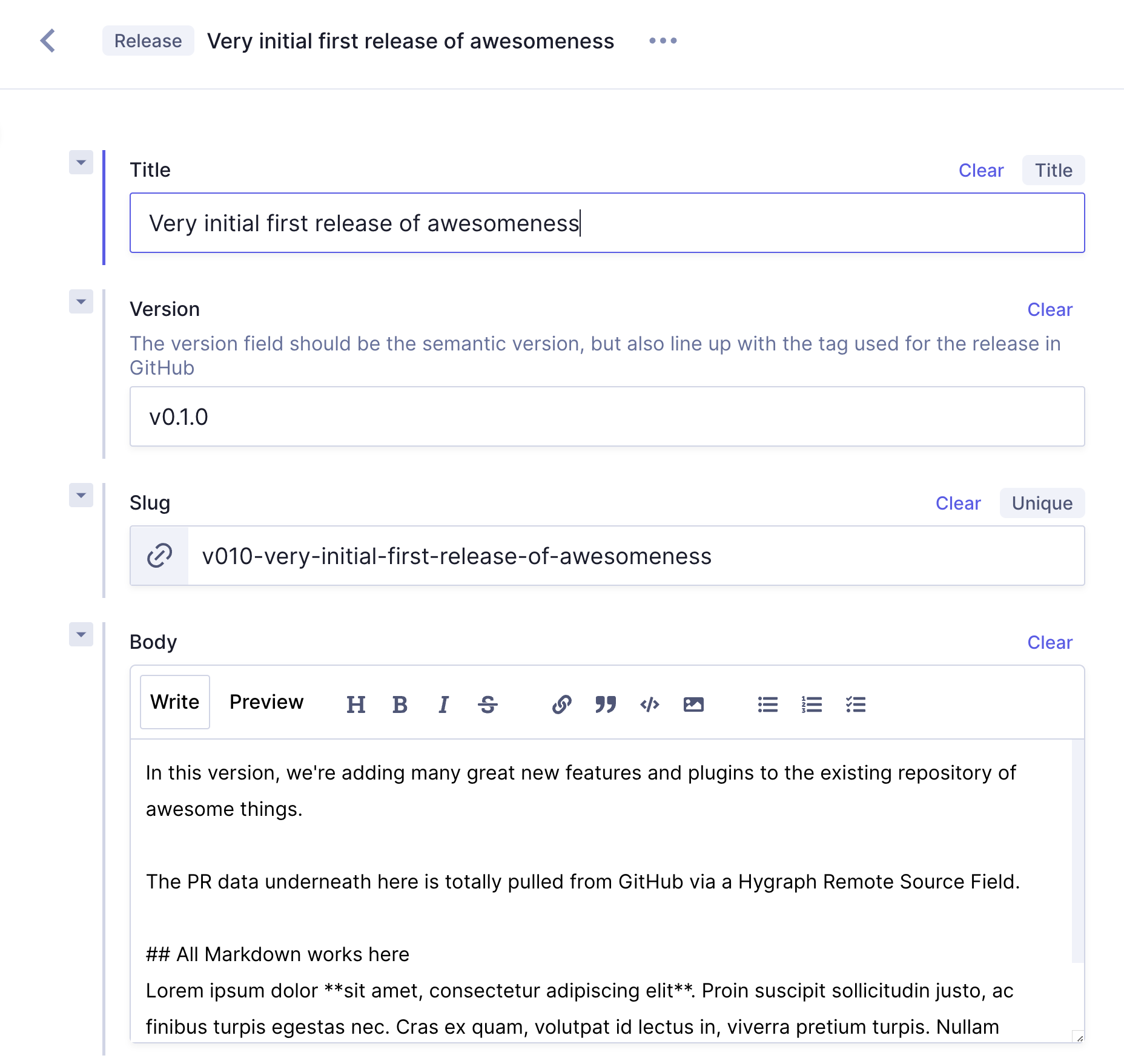 Combining GitHub API with Hygraph to create a changelog content model | Hygraph