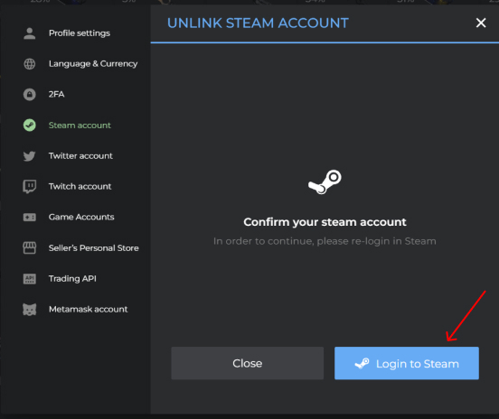 Disconnect Steam – DMarket Help Center