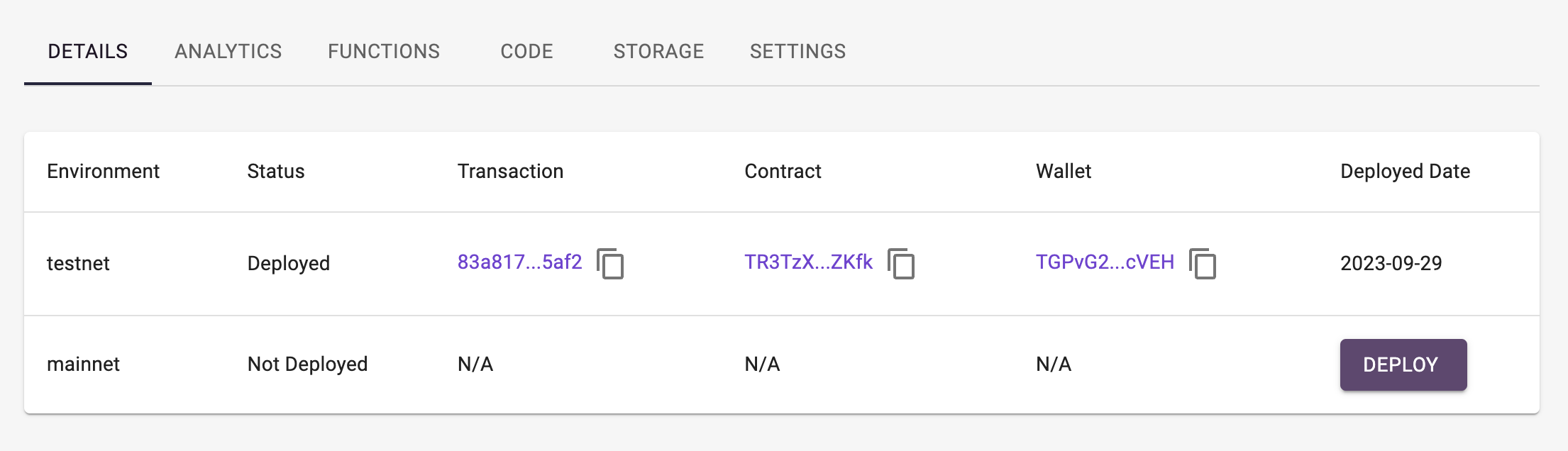 Deploying a Contract