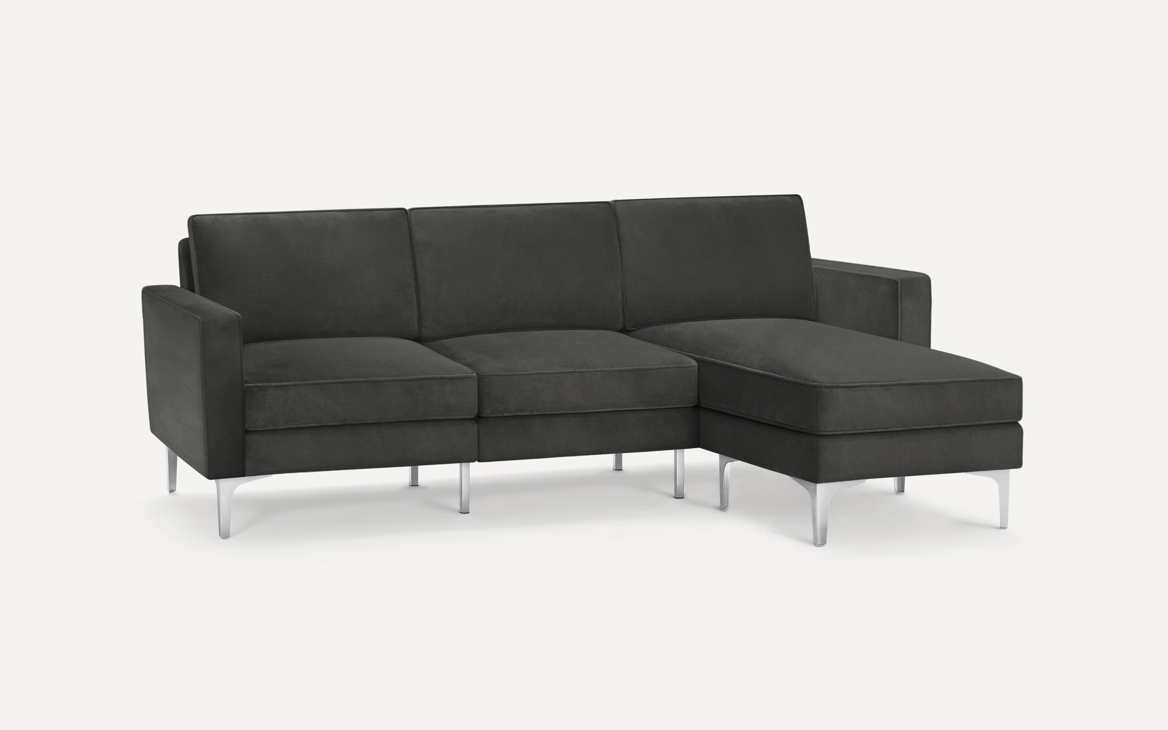 Nomad Performance Velvet Fabric Sofa with Chaise Burrow