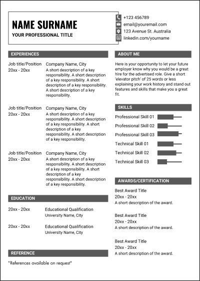 Resume Format References Available Upon Request Resume Poland CV