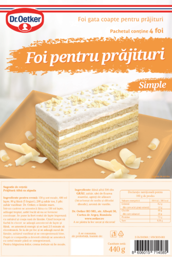 Foi simple pentru prăjituri - Foi pentru prăjituri | Dr. Oetker