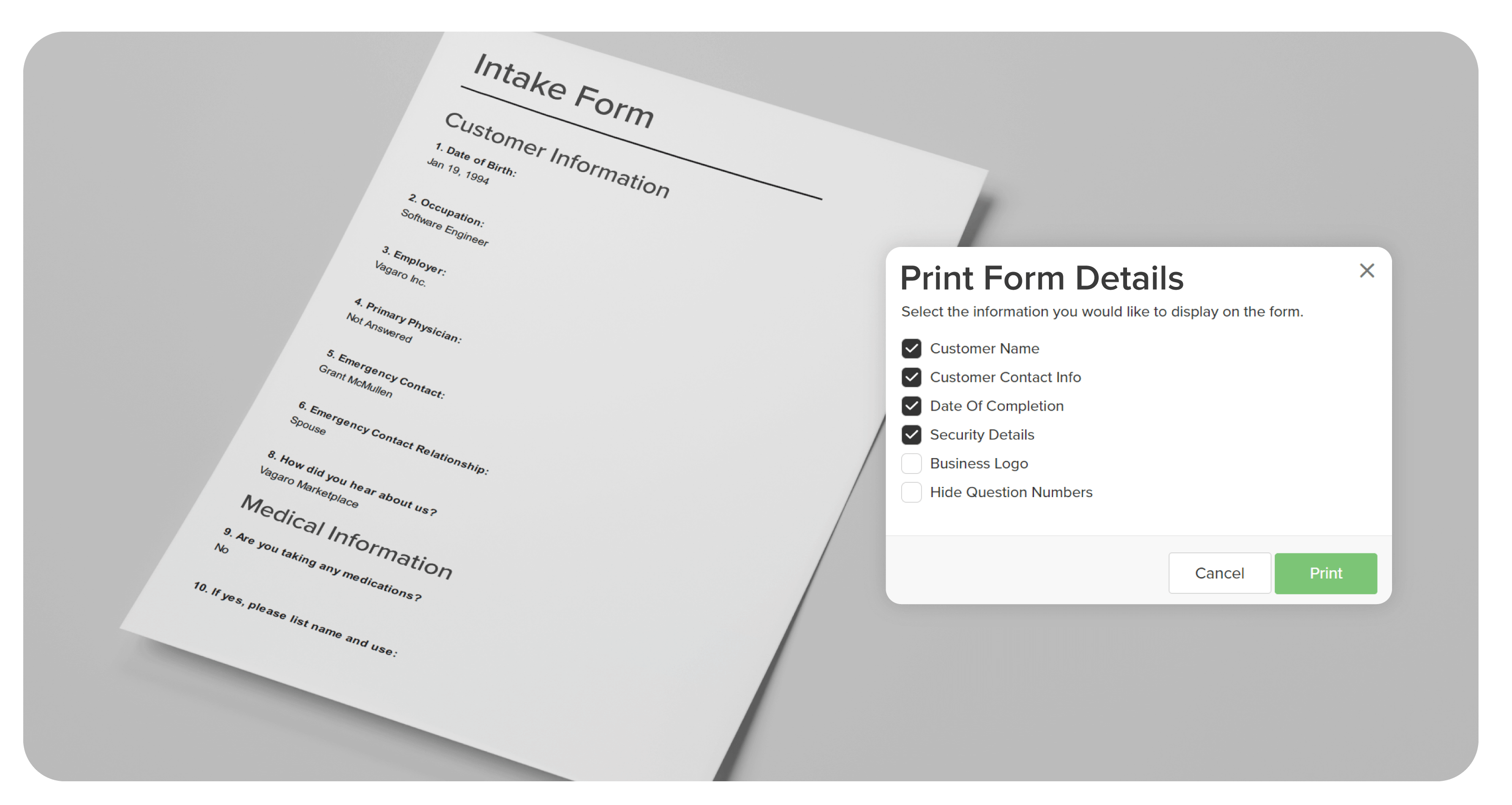 Update To Printing Forms