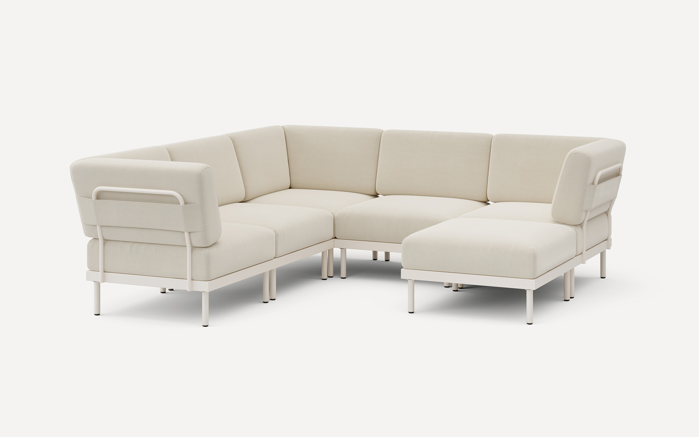 Relay Outdoor All Weather Fabric 5 Piece Sofa Sectional