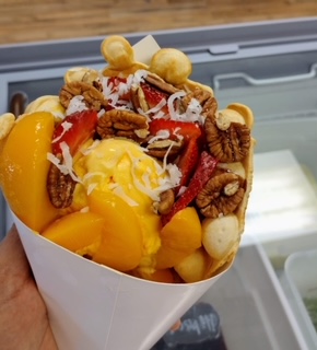 Bubble waffle cone-vanilla | Hola Michoacan Ice Cream