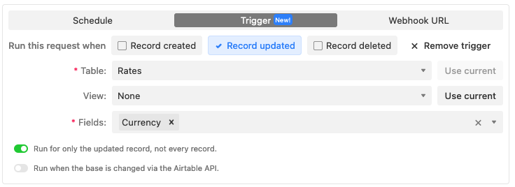 How To Import Data into Airtable When a Record is Updated