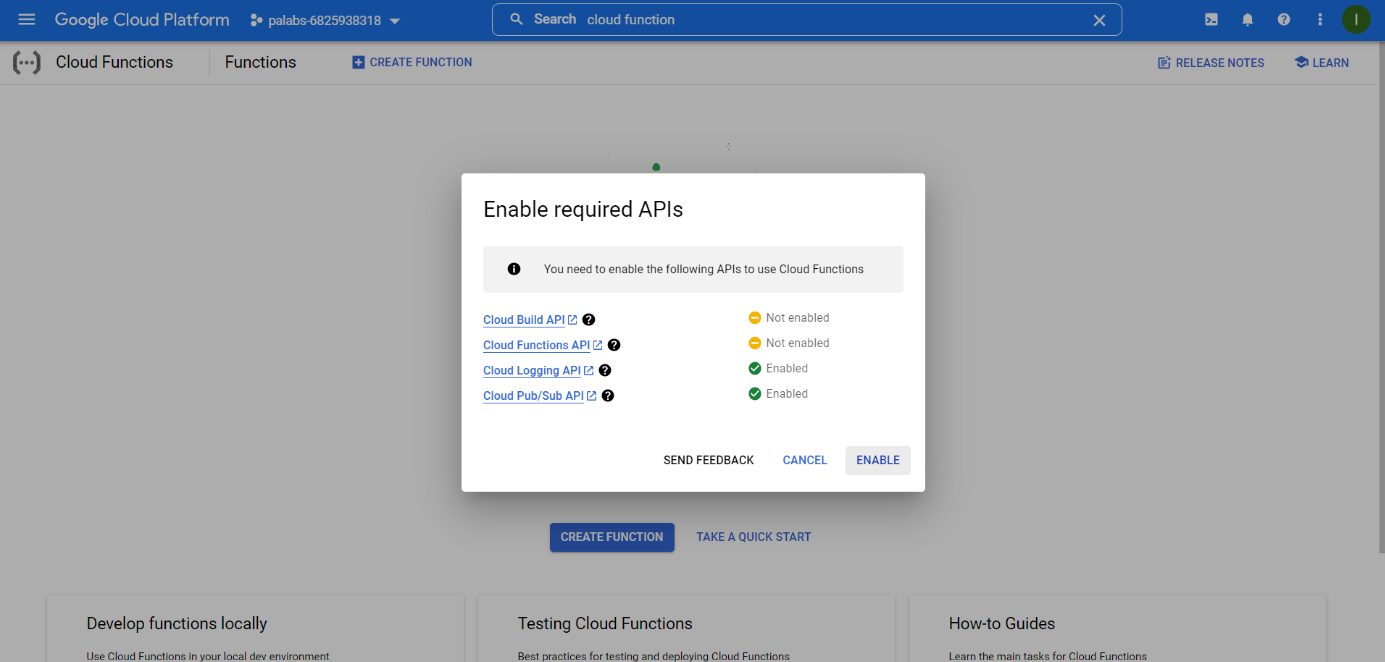 Create a Cloud Function using GCP Console Create a Cloud Function using GCP Console
