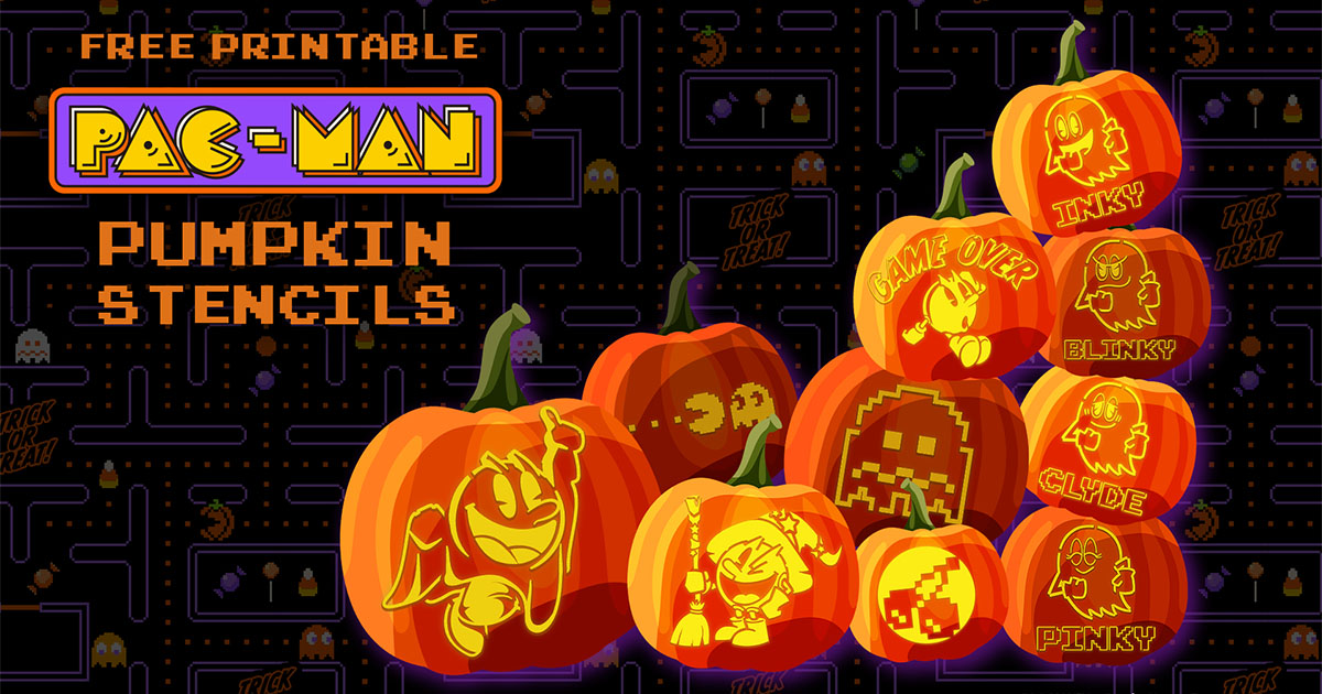 Printable PAC-MAN Pumpkin Stencils | Official Site