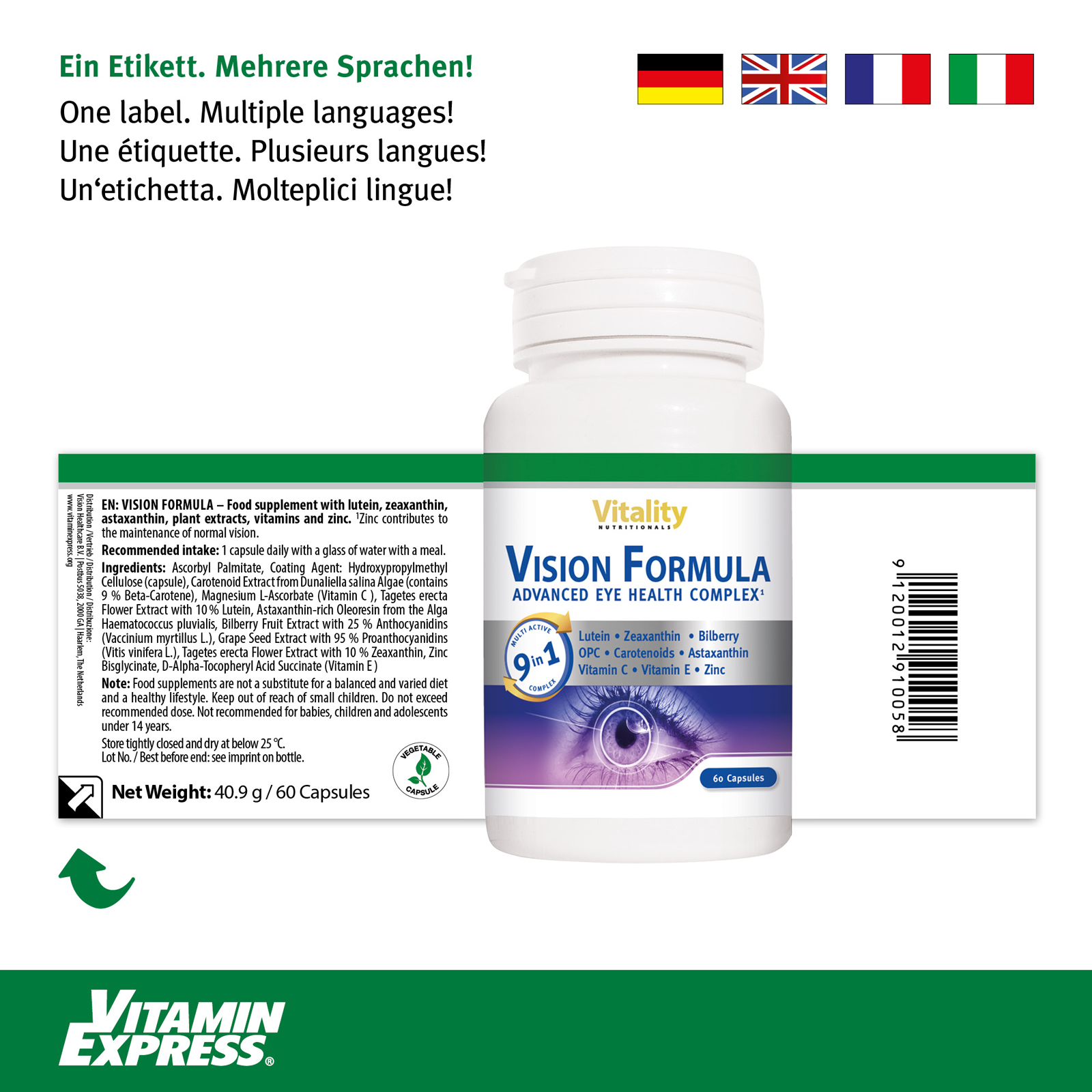 Compra capsule di vitamine per gli occhi - Vision Formula - VitaminExpress