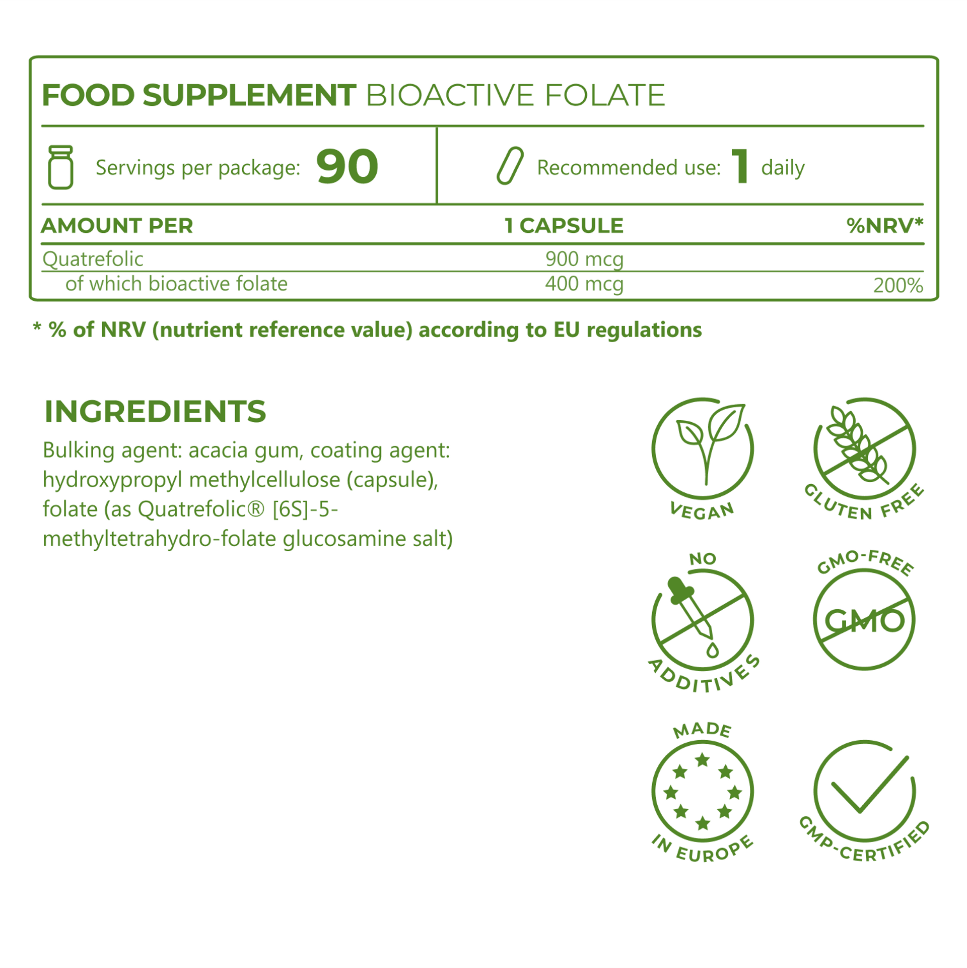 Order Folic Acid Capsules | BioActive Folate