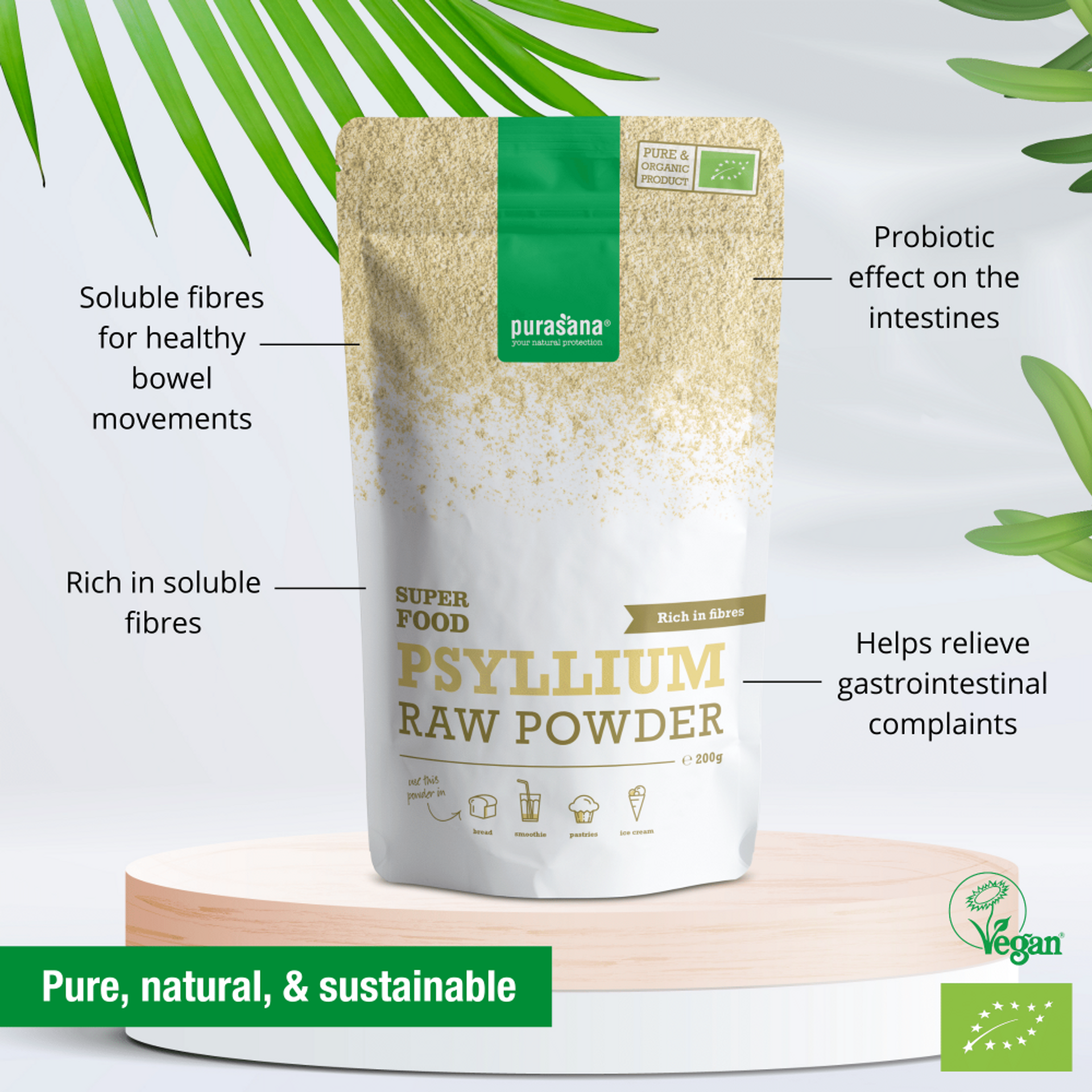 Order Psyllium raw powder 200 g BIO | Vitaminexpress