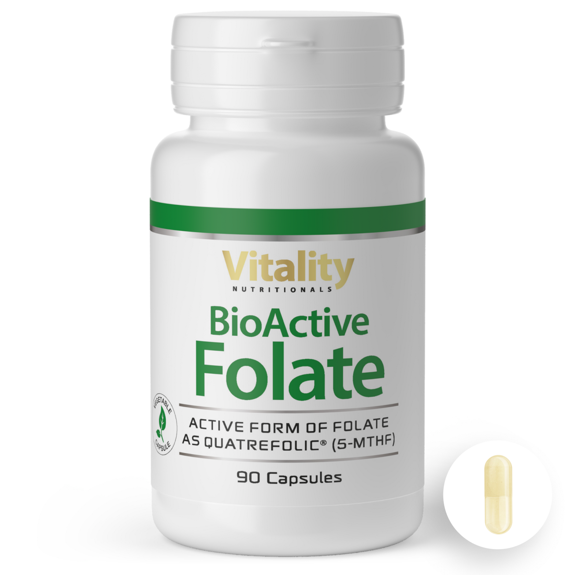 Bioaktive Folsäure Kapseln: BioActive Folat mit Quatrefolic