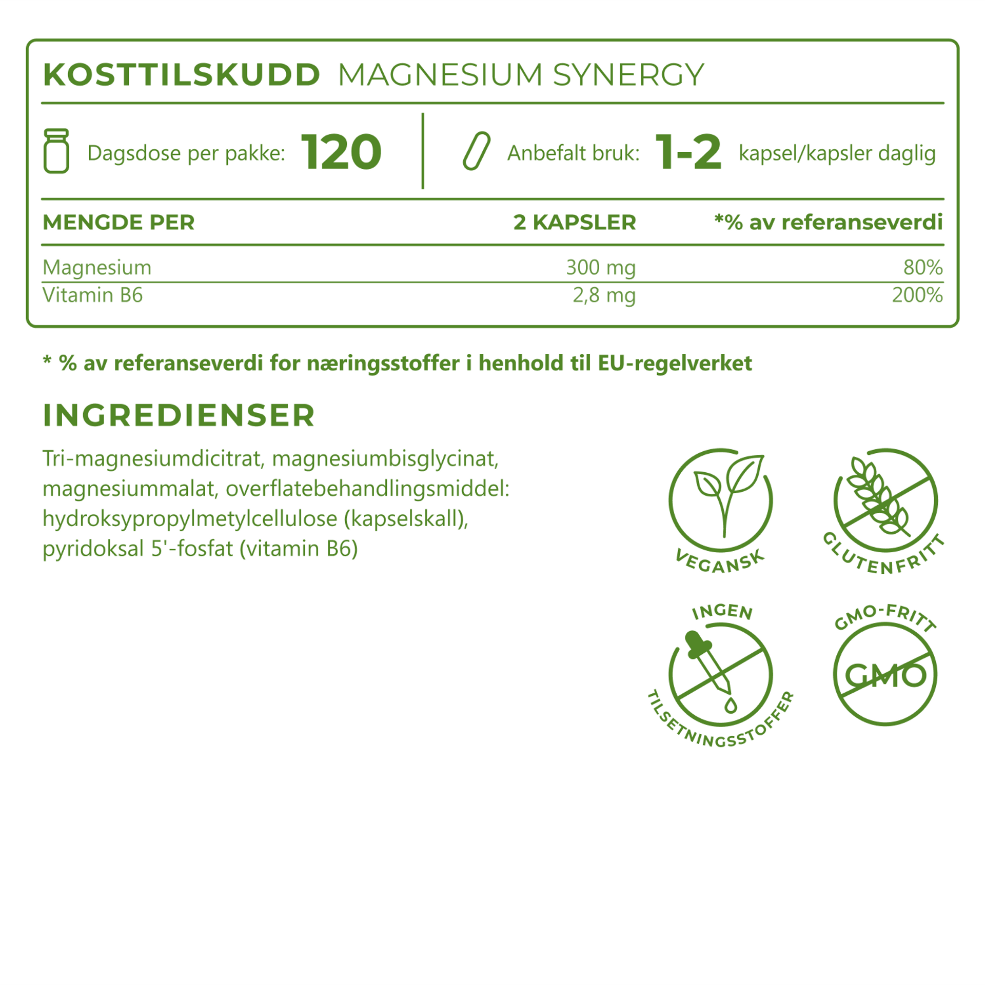 Bestill Magnesium Synergy kapsler | VitaminExpress