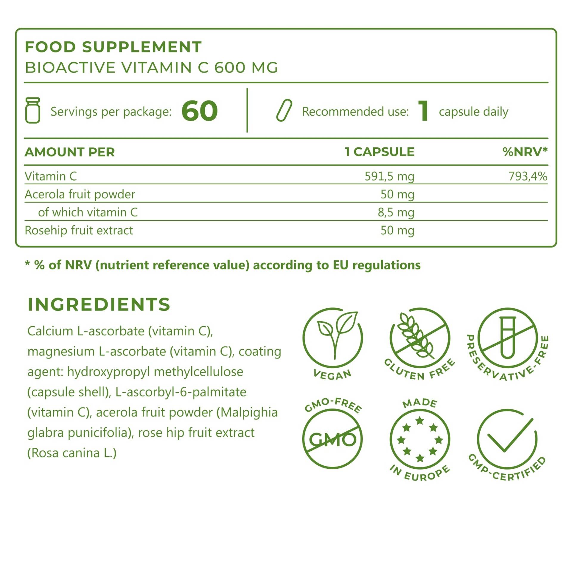 Pide BioActive Vitamina C 600 mg | Vitaminexpress