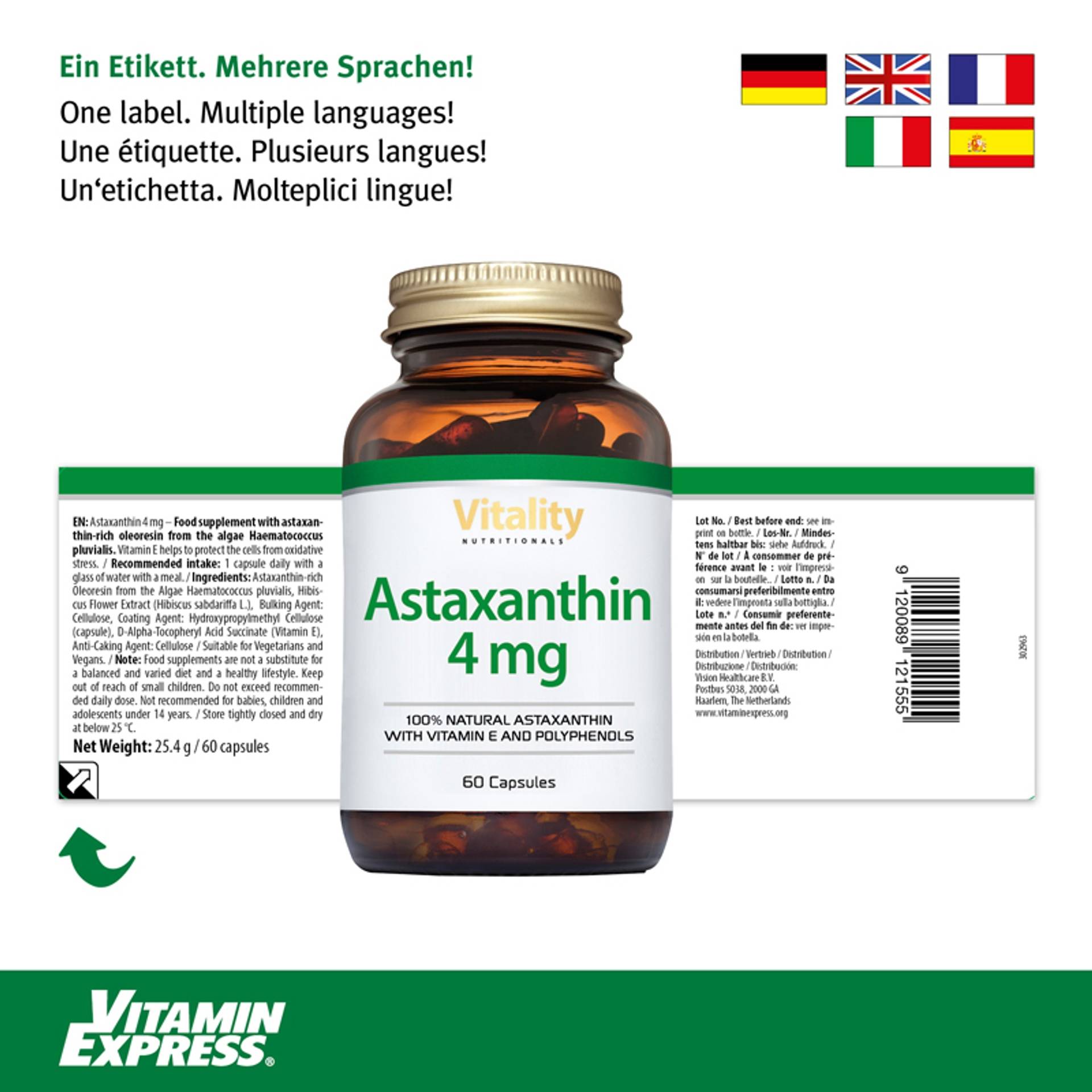 Buy Astaxanthin 4 mg capsules – VitaminExpress Shop