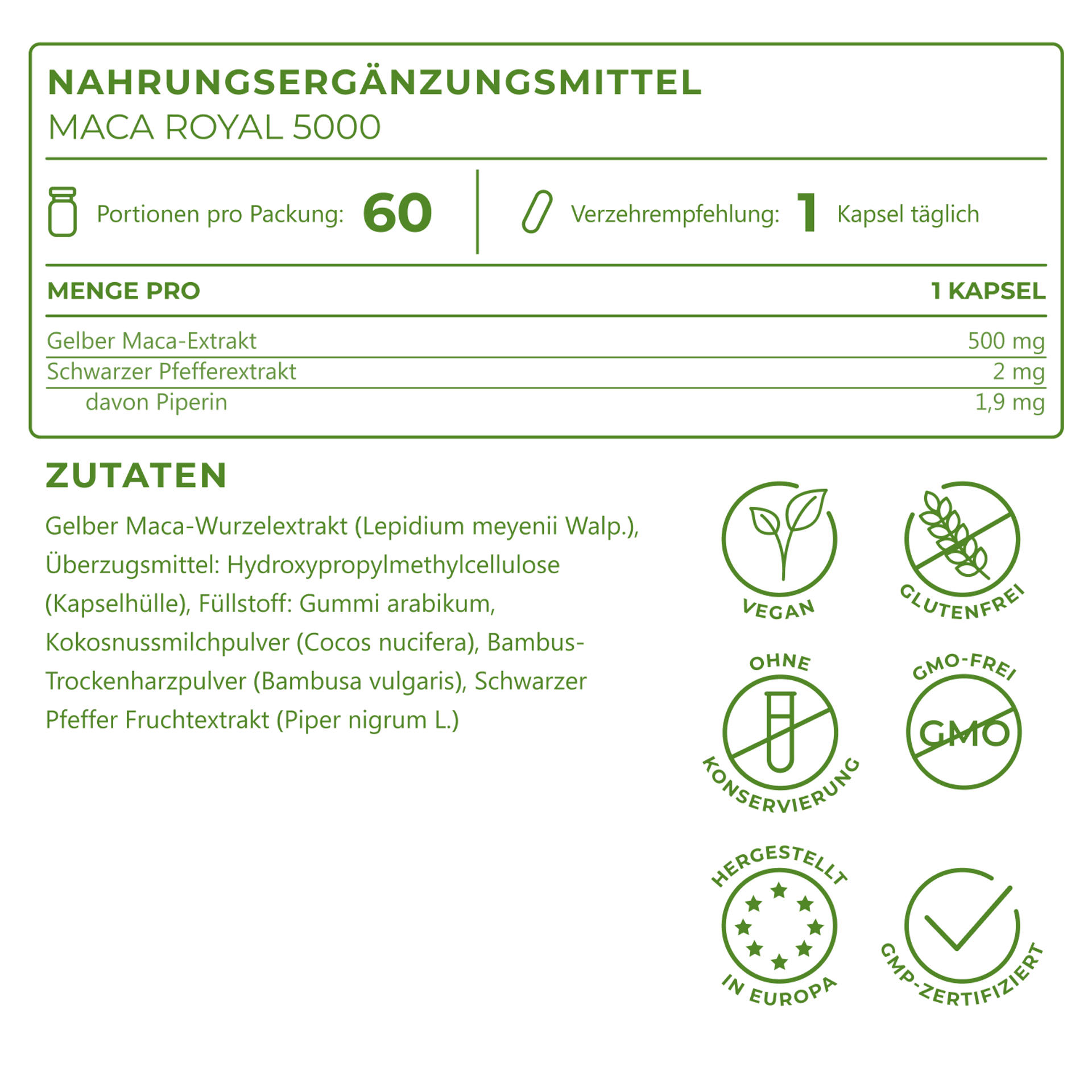 Maca Royal 5000 - Maca Extrakt Kapseln | VitaminExpress