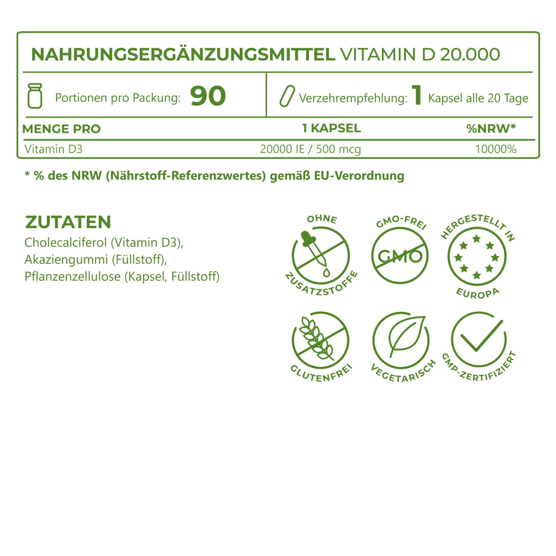 Vitamin D3 20000 IE Kapseln | VitaminExpress