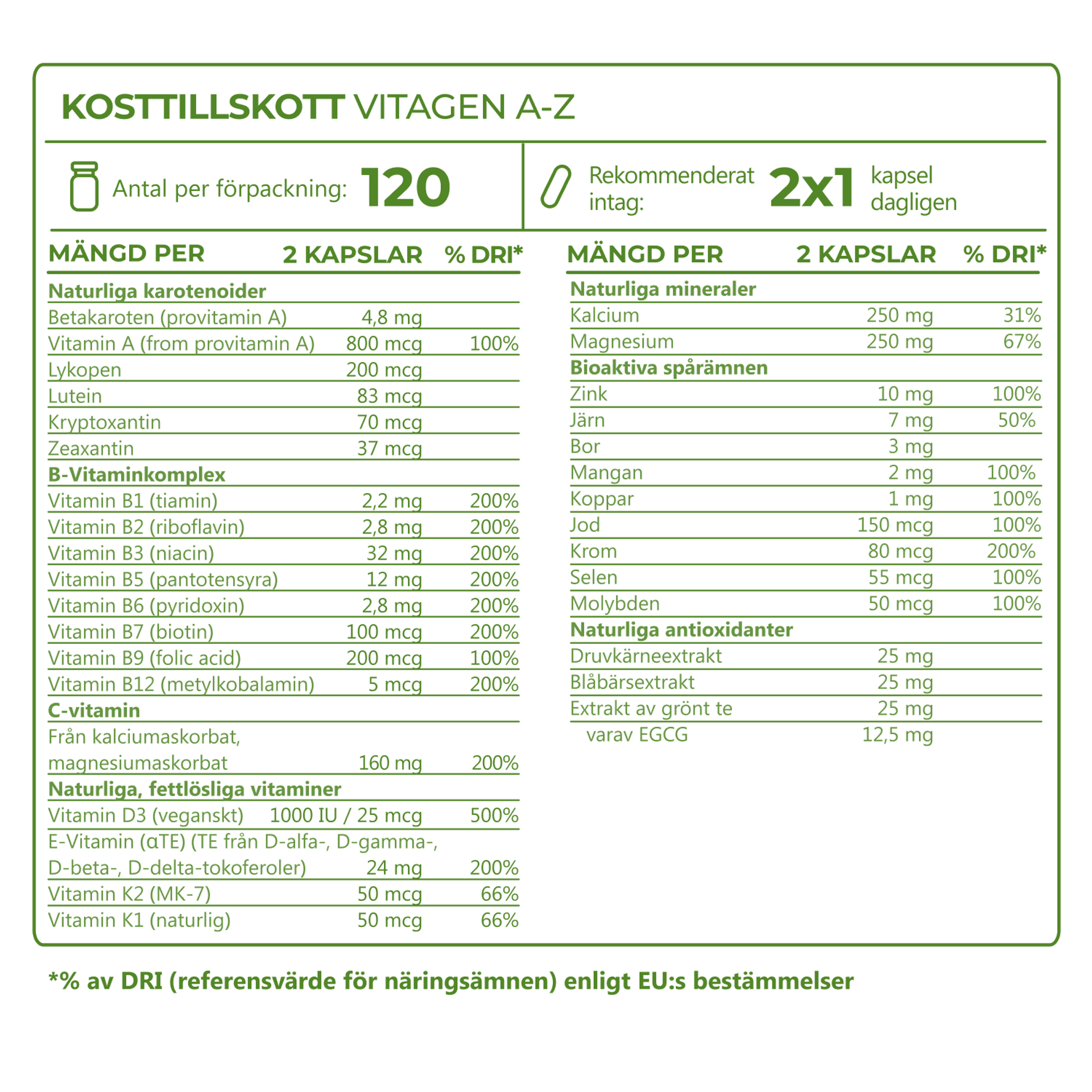 Beställ Multivitaminkapslar | Vitagen - VitaminExpress