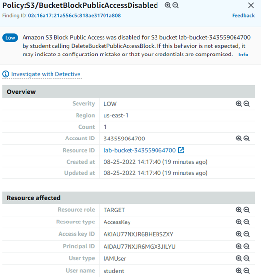 Using Amazon GuardDuty: S3 Findings