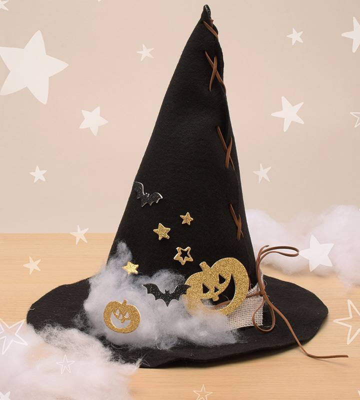 Halloween heksenhoed van vilt