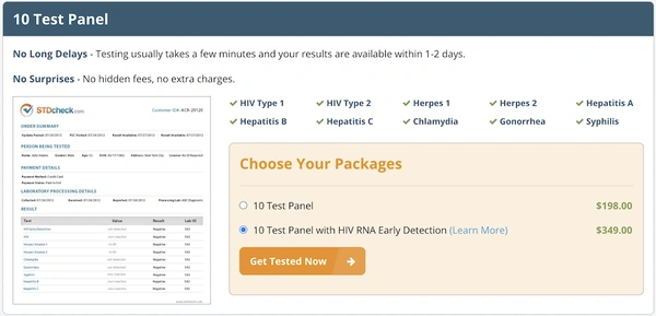 10 panel STD tests | STDWatch.com