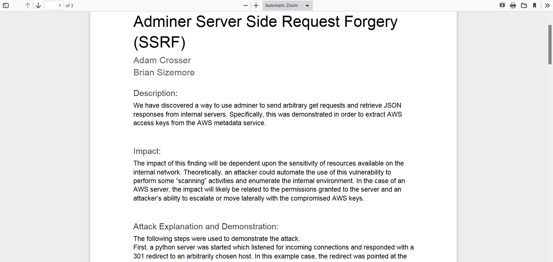 Adminer SSRF Vulnerability (CVE-2021–21311)