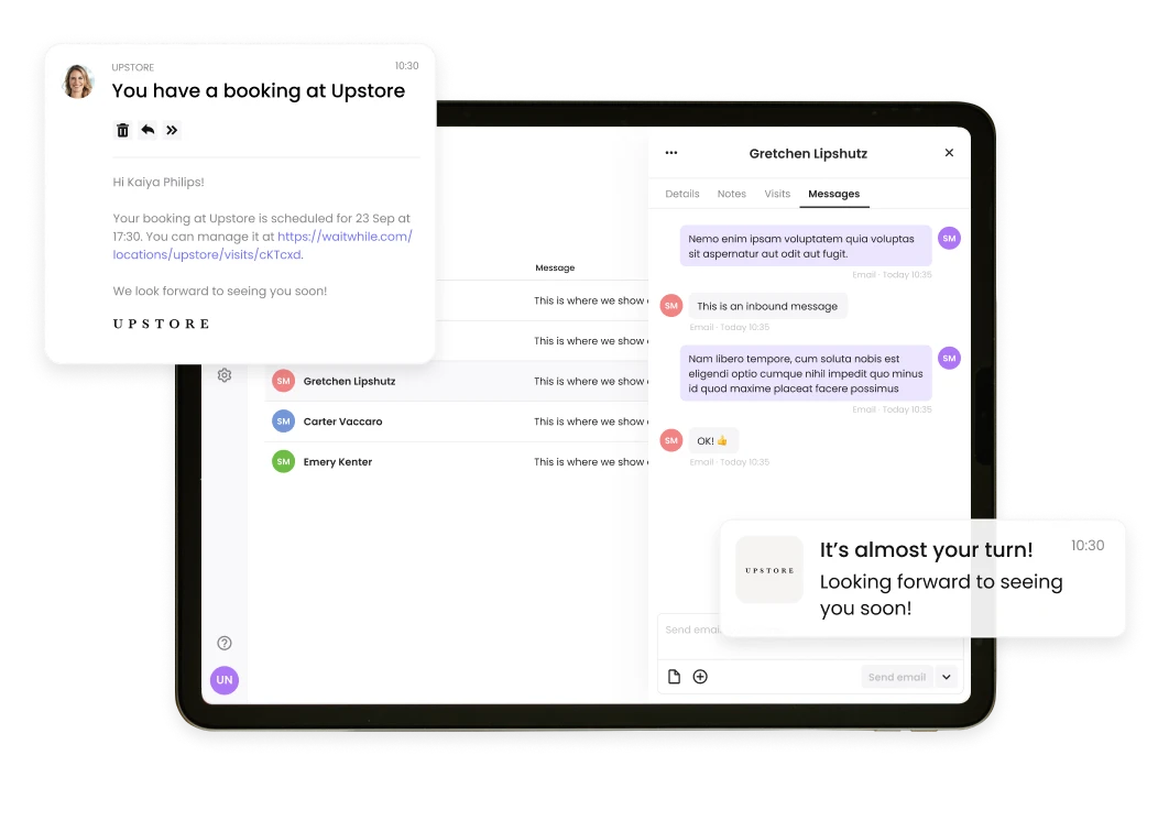 Effortless customer communication | Waitwhile solutions