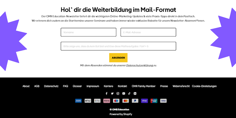 Footer Beispiele: Tipps und Design-Inspiration | OMR Reviews