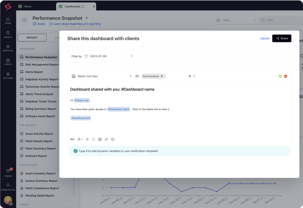 Reporting software for MSPs | PSA-RMM software
