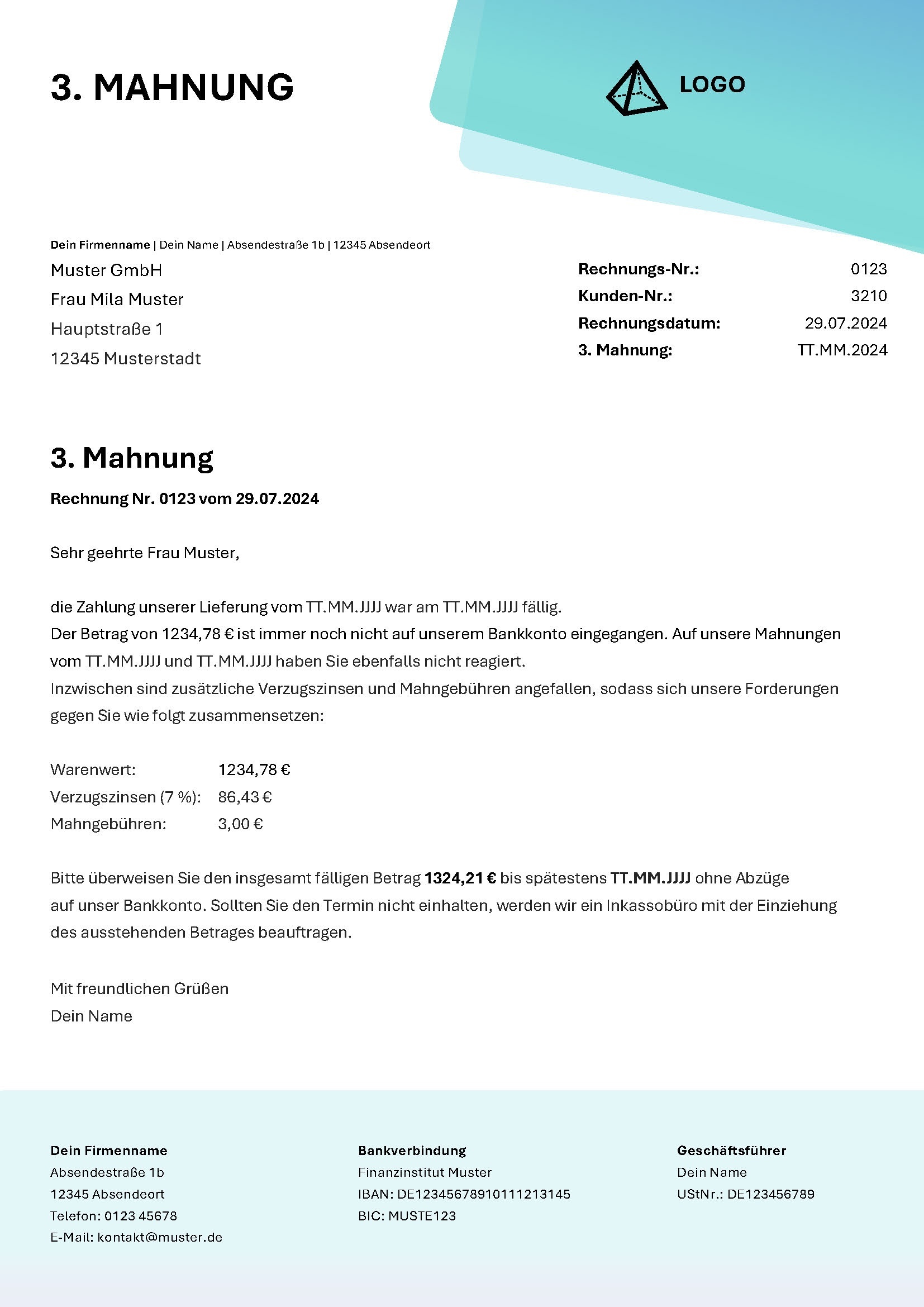 Vorlage für Mahnung: Alles was du wissen musst