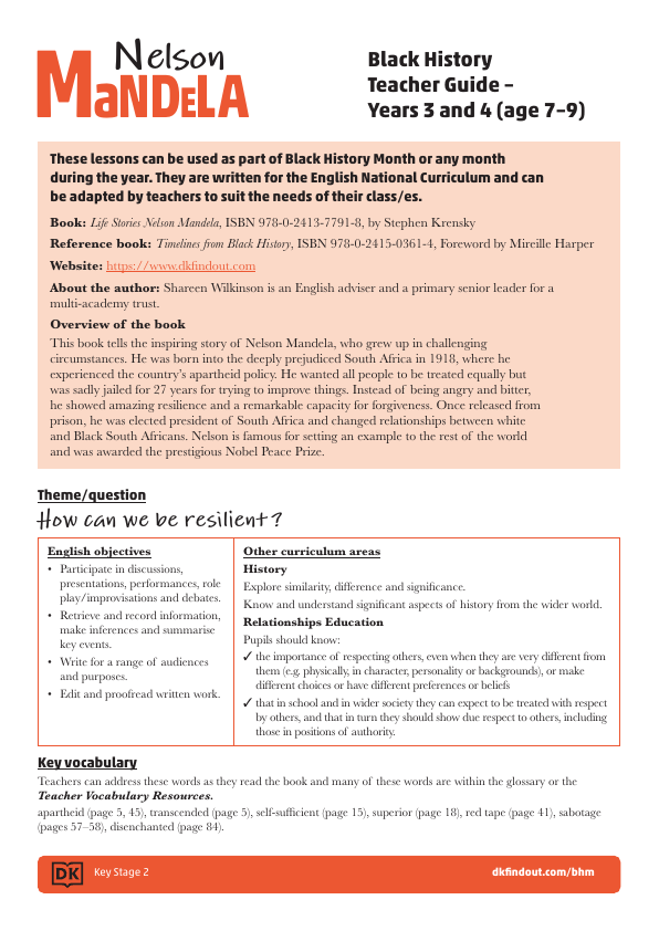 Life Stories Nelson Mandela Lesson Plan