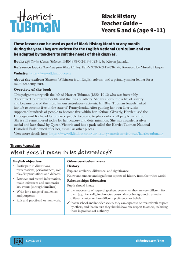 Life Stories Harriet Tubman Lesson Plan