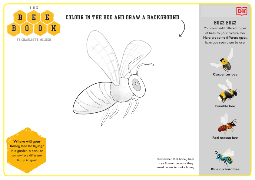 The Bee Book Coloring Activity Sheet