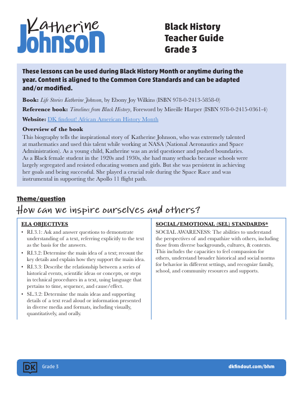 Life Stories Katherine Johnson Lesson Plan